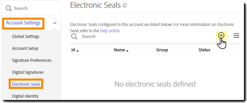 Electronic Sealing via customer-owned digital certificate